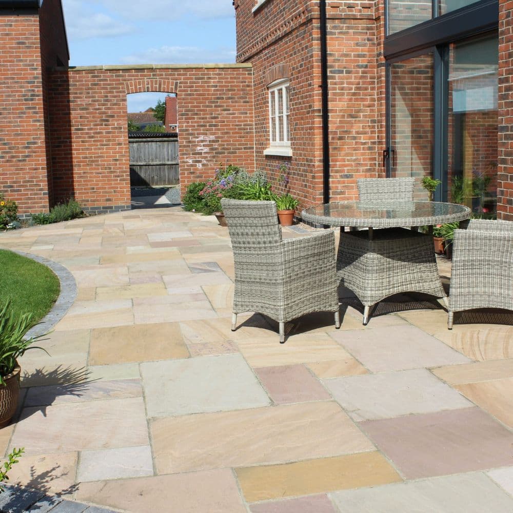 Harvest Buff Camel Sandstone Patio Paving Pack 18 90m2 Large Pack