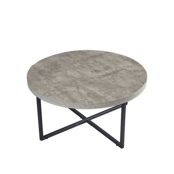 Danny MDF Round Coffee Table with Concrete Effect