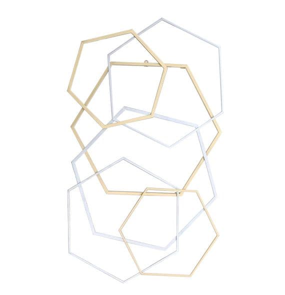 115cm Hexagon Metal Wall Art