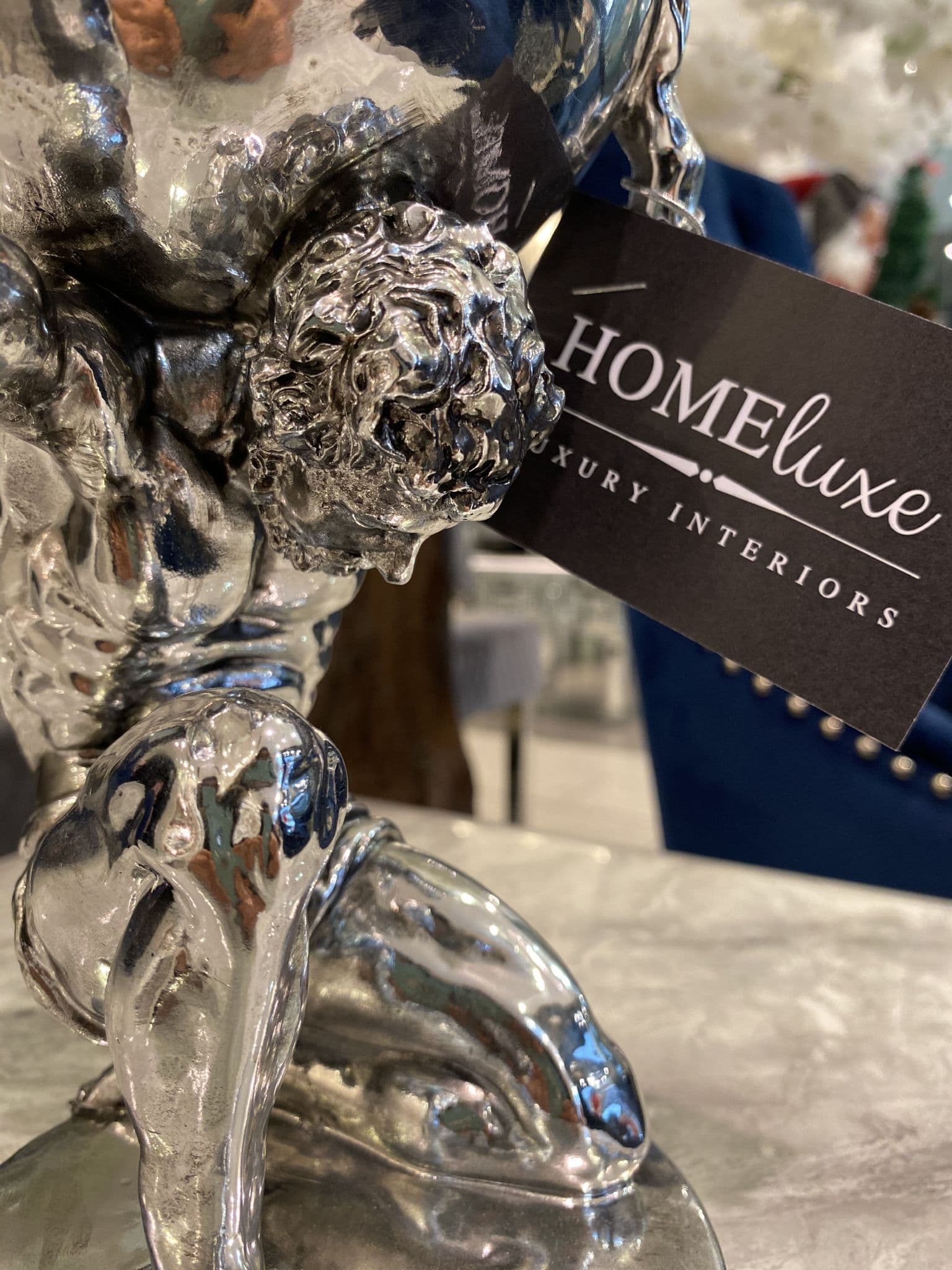 12" Atlas Holding Globe Silver Ornament