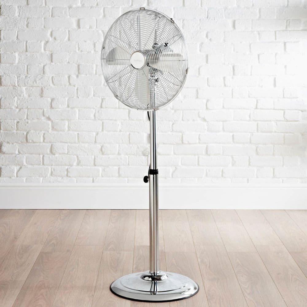 16" Metal Stand Fan Chrome