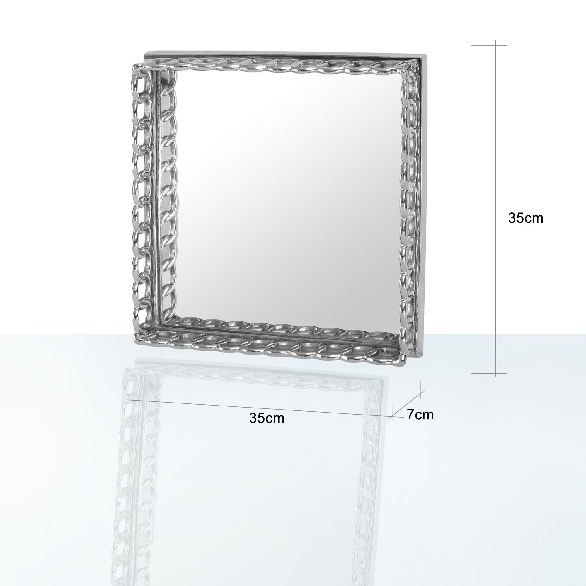35cm Chain Link Tray Chrome And Mirror