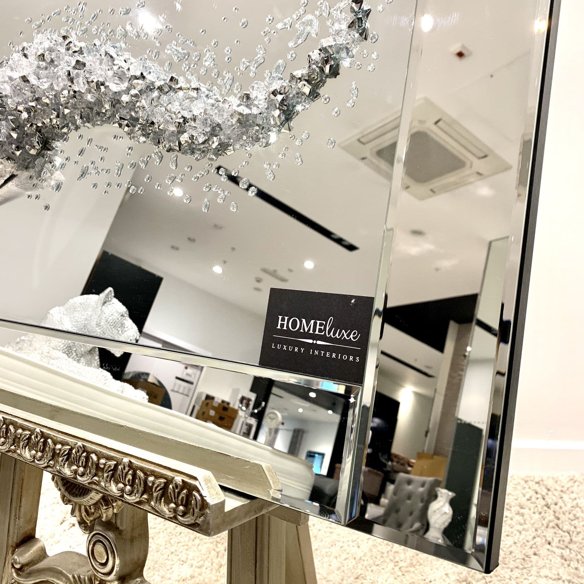 3D Cocktail Clear Glitter Wall Art Mirror