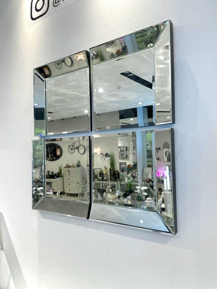 4 Panel Mirror Tile Wall Mirror