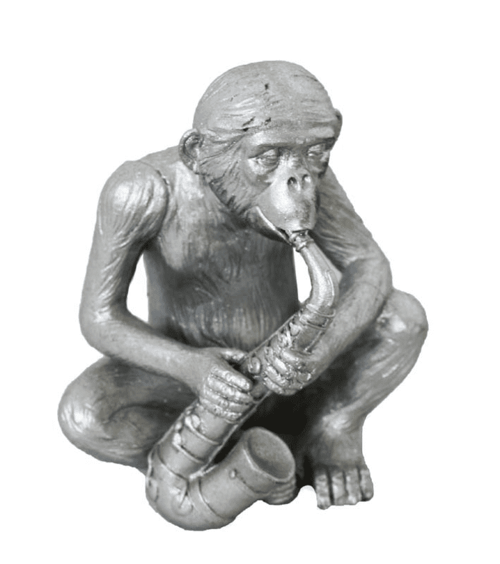 6" Monkey With Saxophone Silver