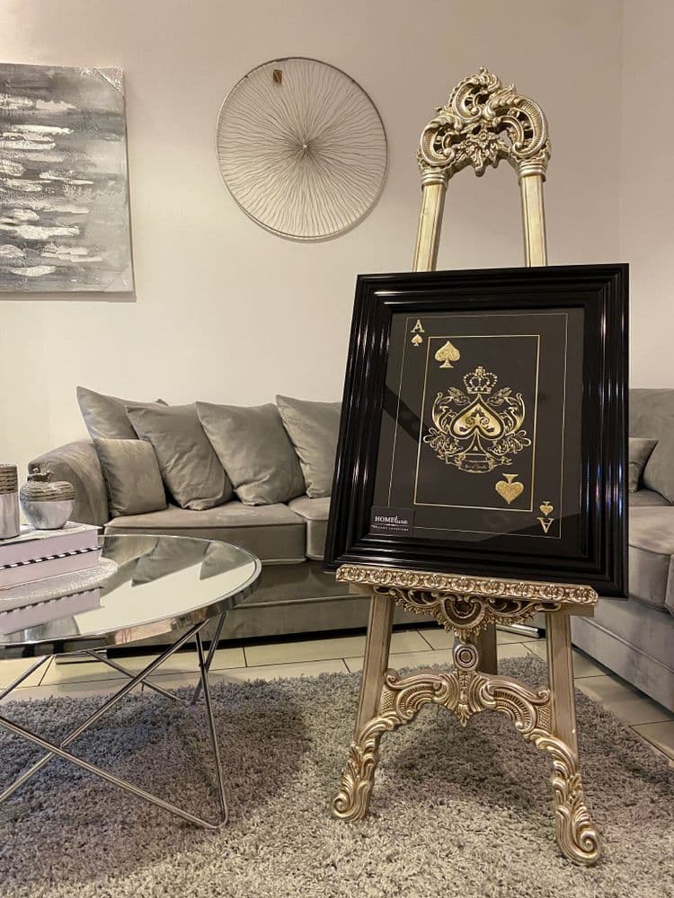 Ace Of Spades Gold And Black With Black Step Frame