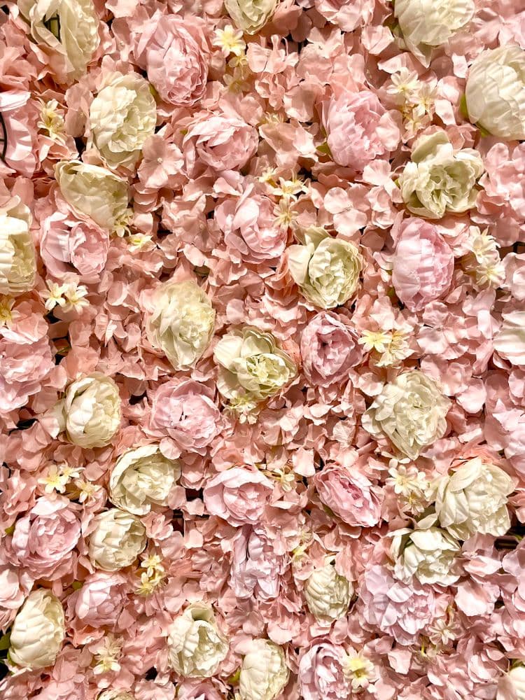 Artificial Roses Flowerwall Pink & White 1m x 1m