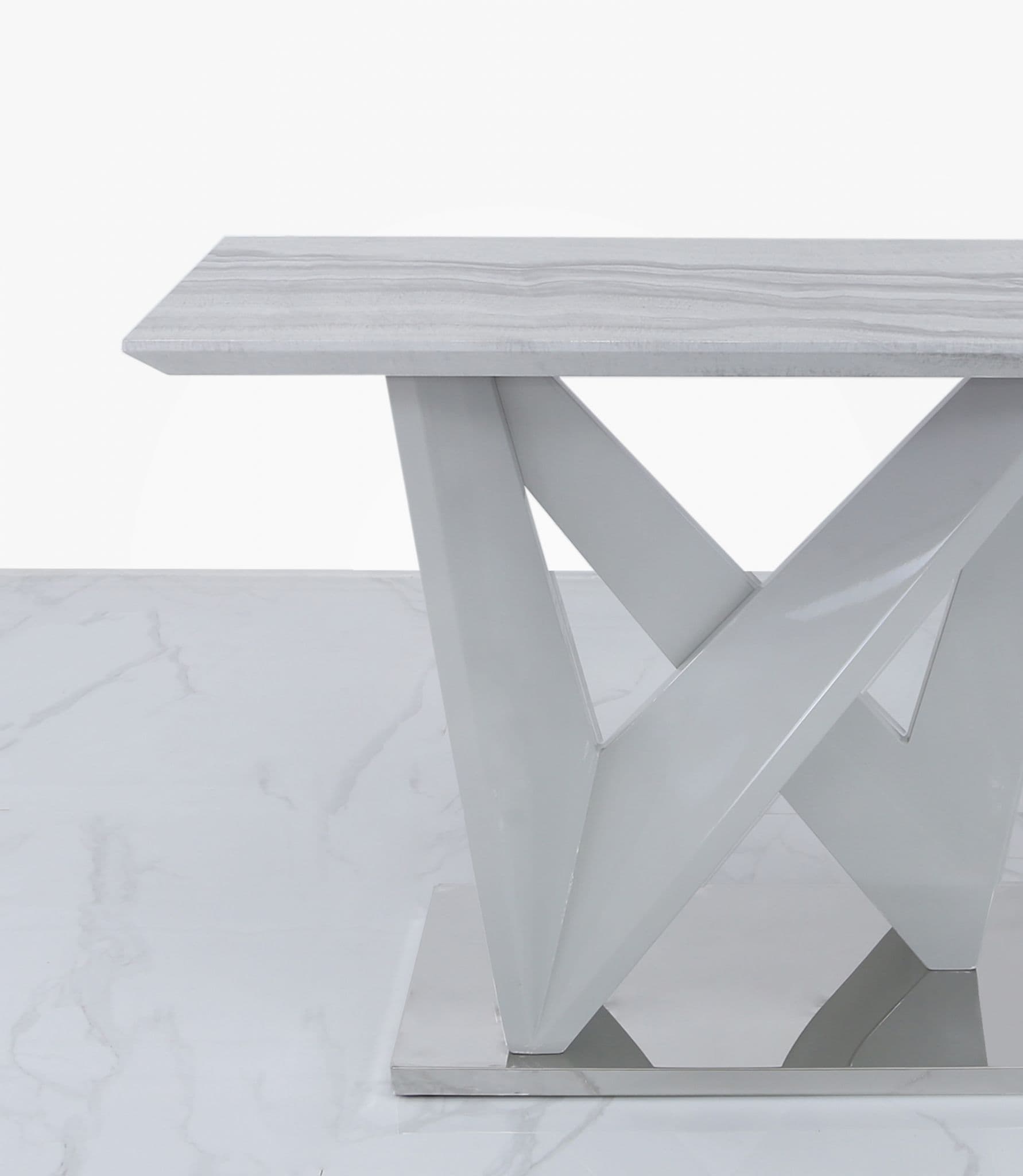 Aston Rect Marble Effect Console Table White