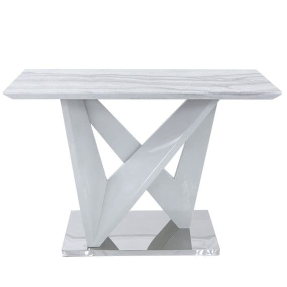 Aston Rect Marble Effect Console Table White