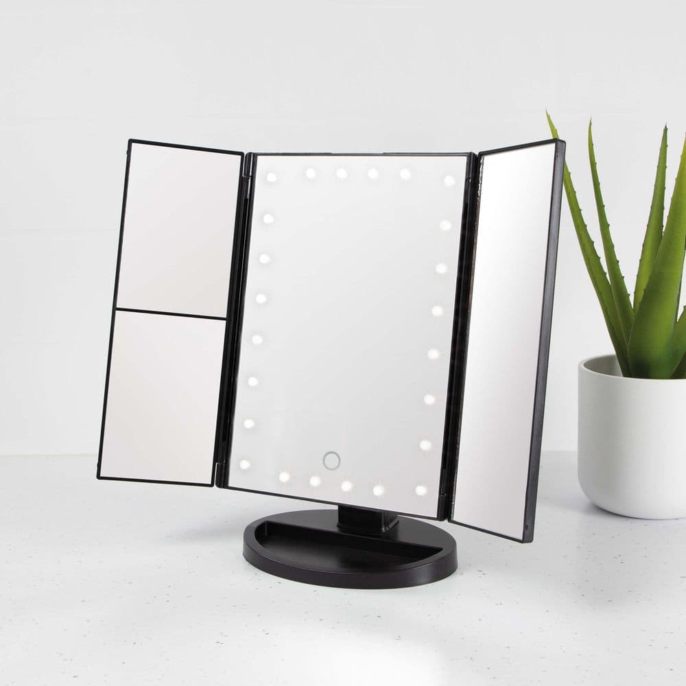 Bauer LED Foldable Mirror - Black