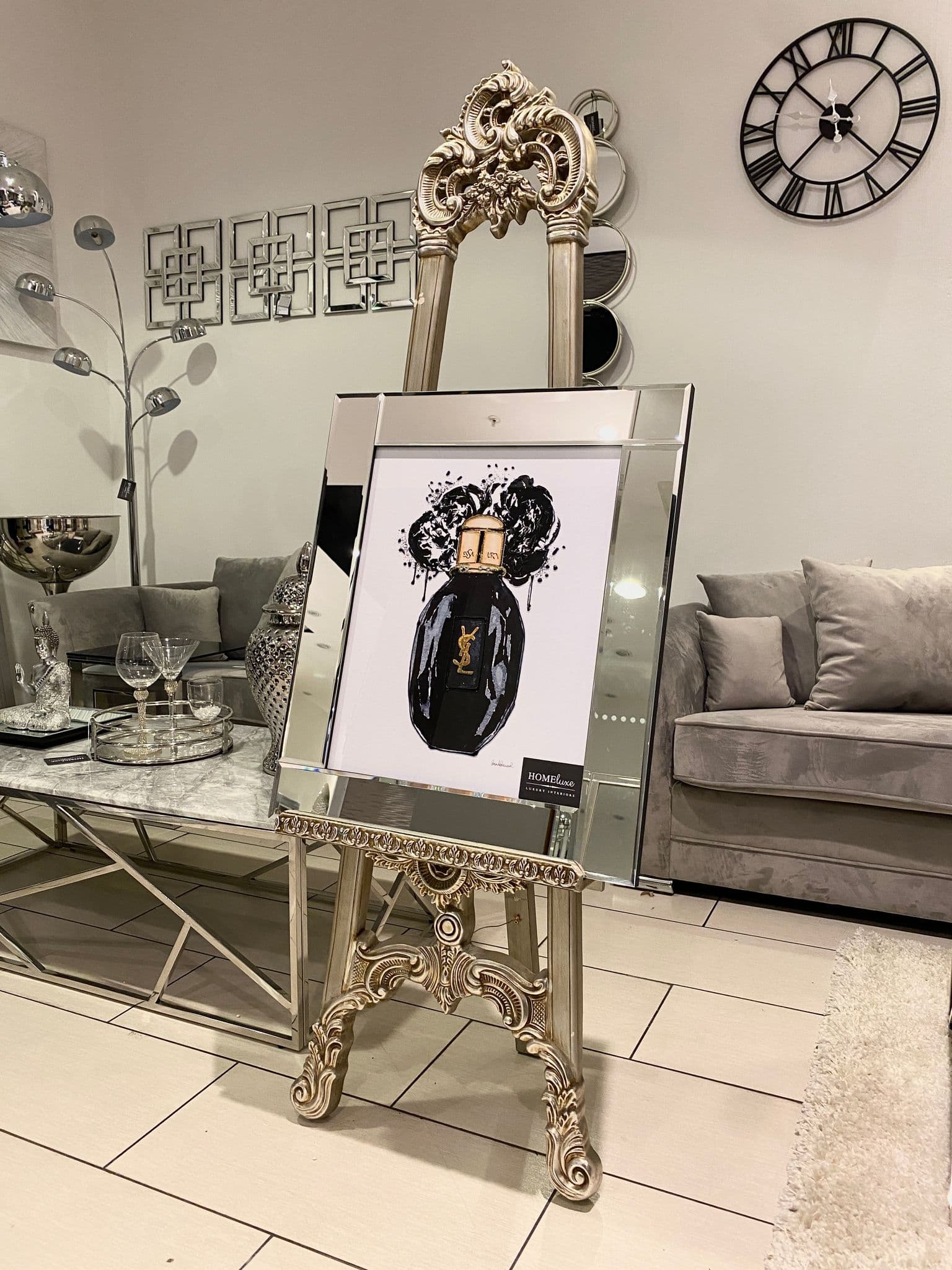 Black Perfume Ysl Wall Art Mirror Frame