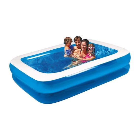 Blue Rectangular Family Paddling Pool 2 0m