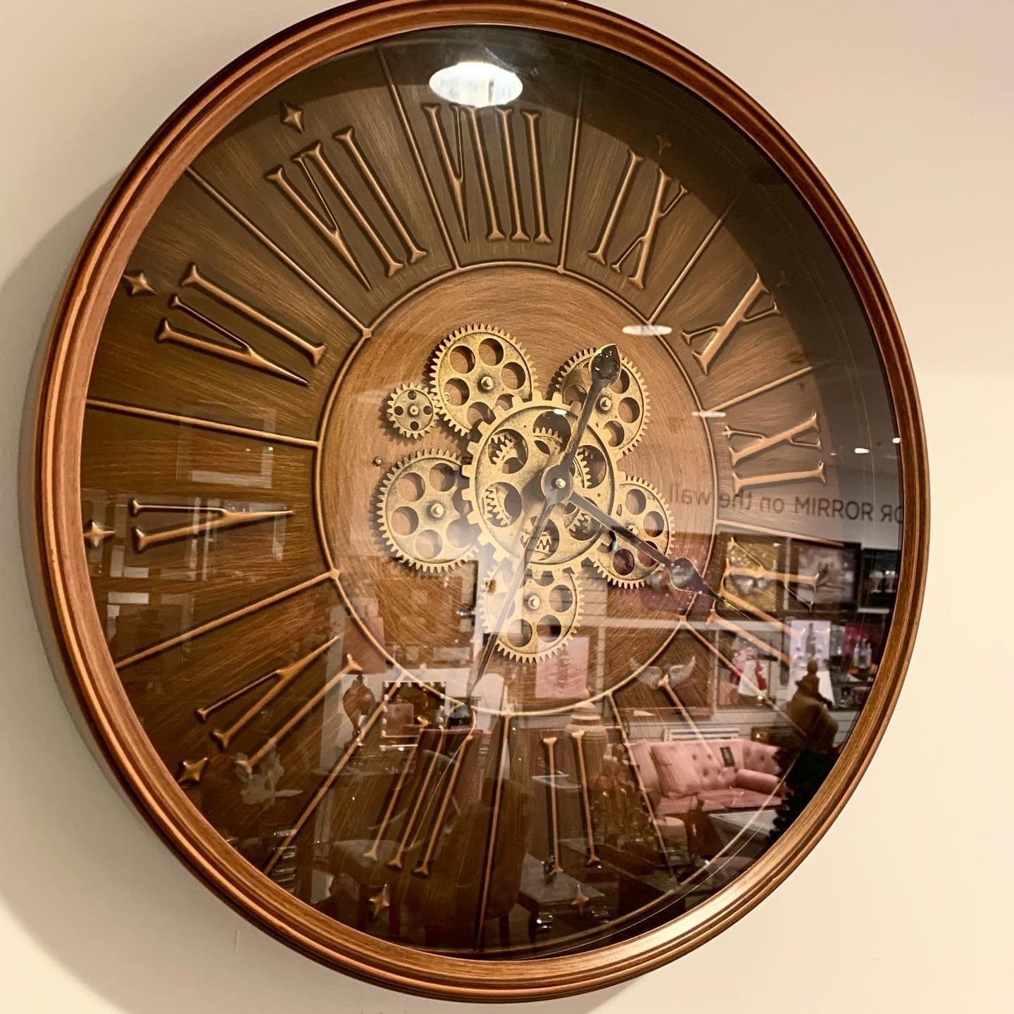 Bronze Moving Cog Gears Clock 60Cm