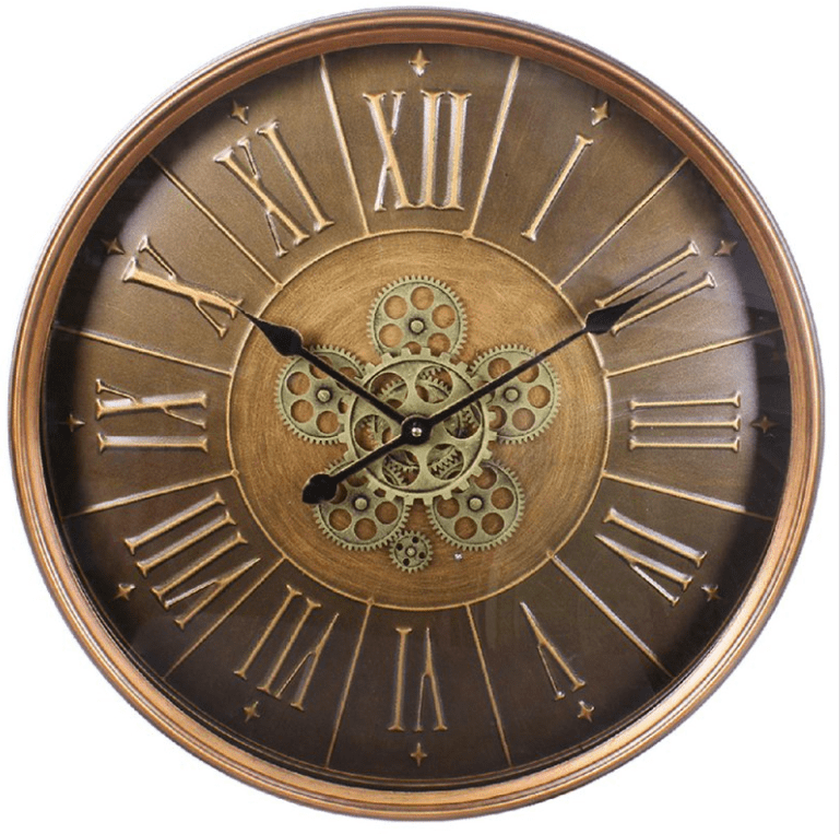 Bronze Moving Cog Gears Clock 60Cm