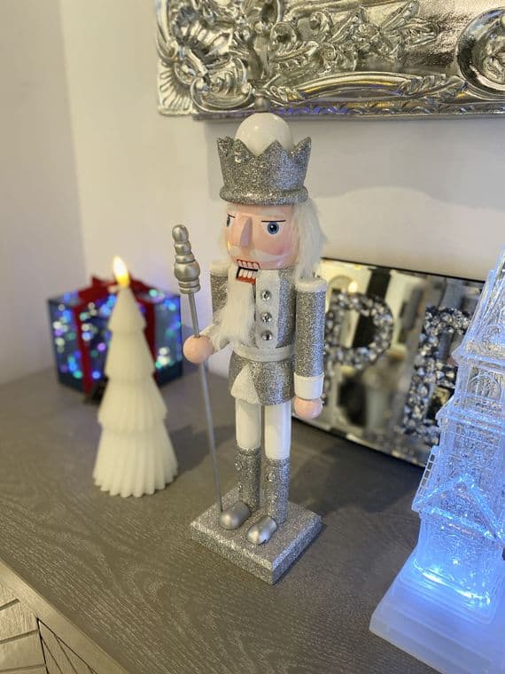 Christmas Nutcracker Silver 15"