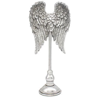 Small Flared Angel Wings Wall Art Silver