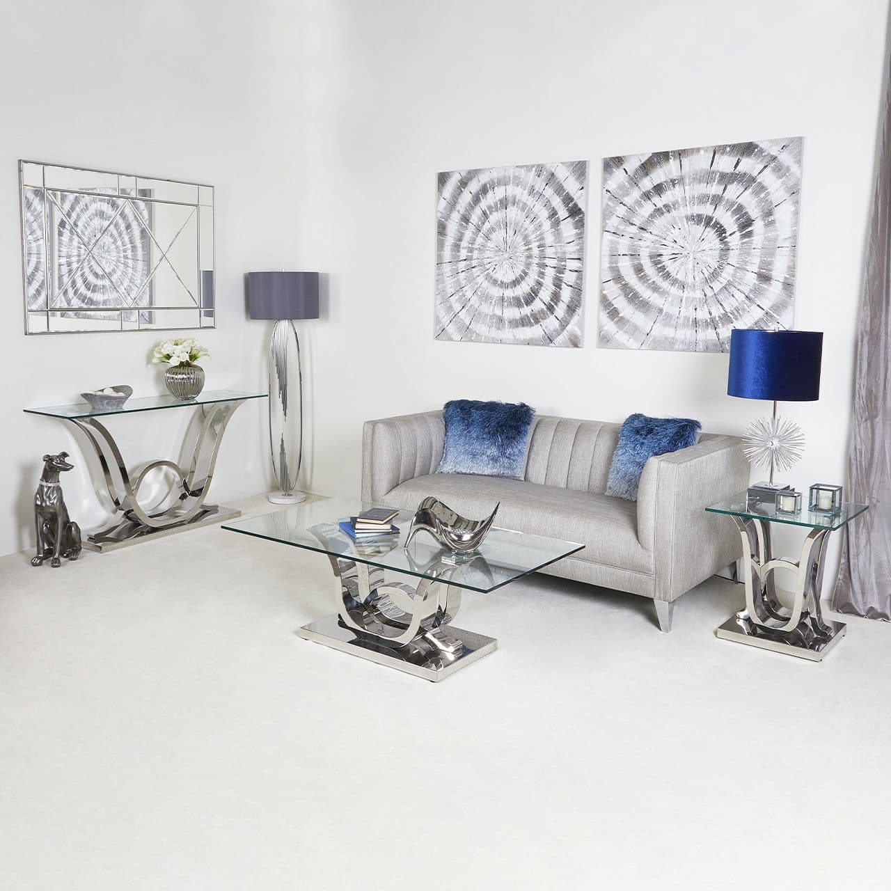 Delia End Table Stainless Steel Table