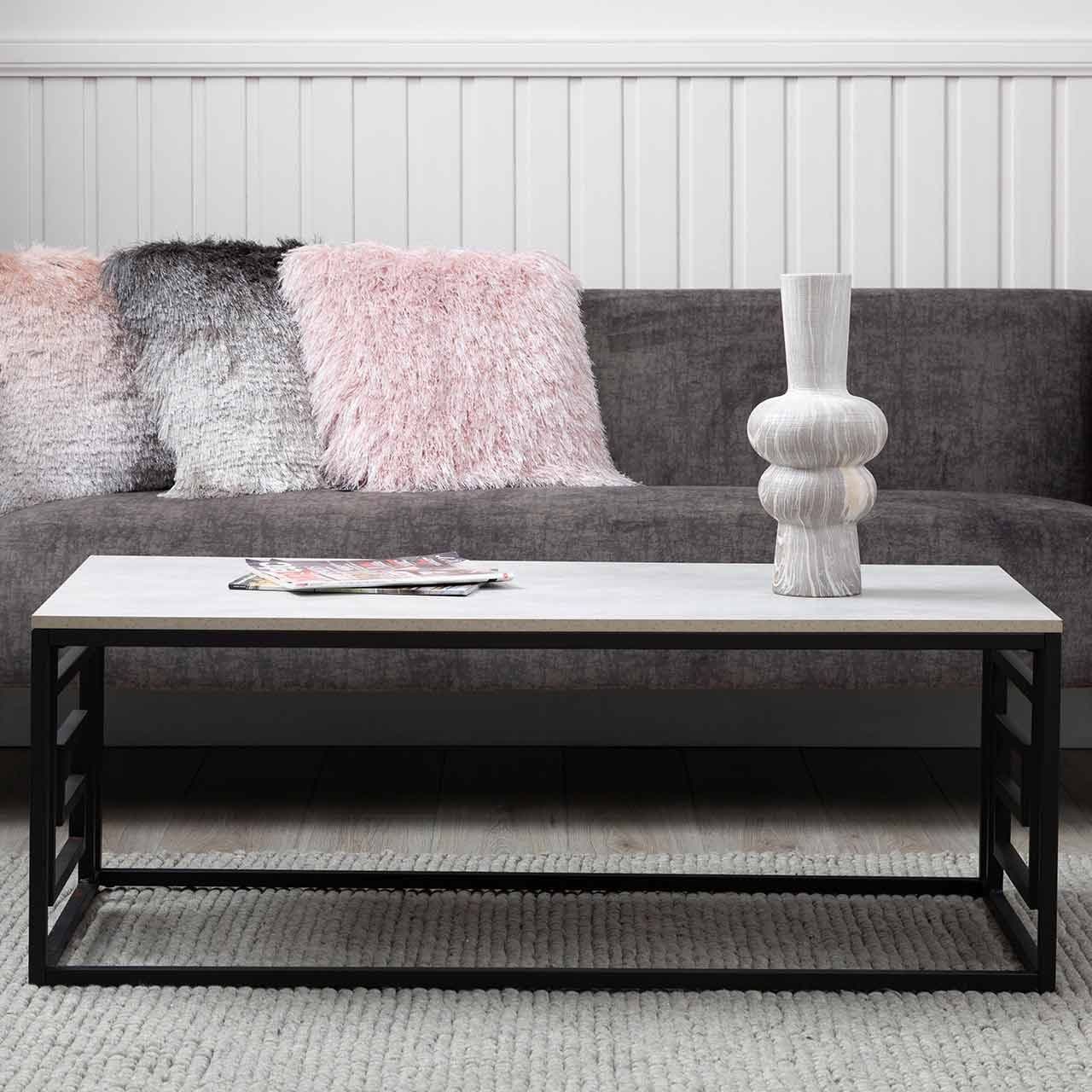 Devon Grecian Design Black and Grey Coffee Table