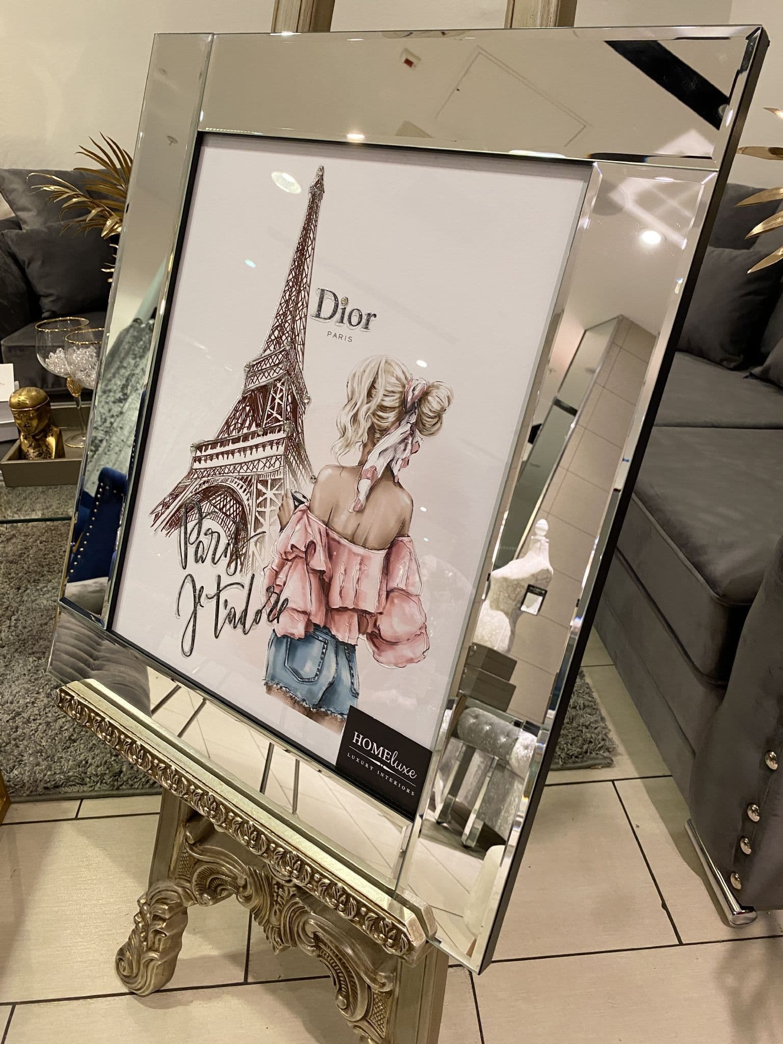 Dior Paris Fashion Mirror Wall Art Mirror Frame