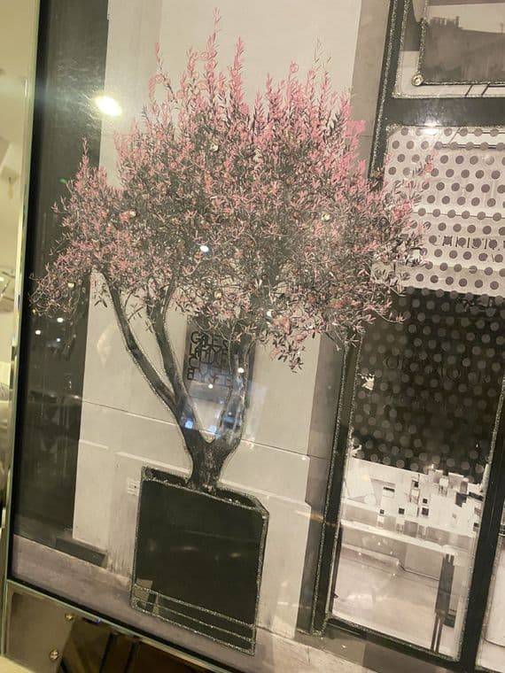 Dior Shop Front Blossom Tree Wall Art Mirror Frame 85Cm X 85Cm