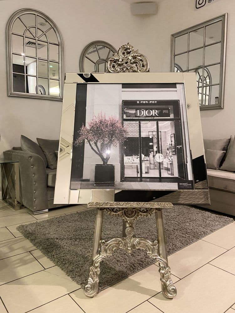 Dior Shop Front Blossom Tree Wall Art Mirror Frame 85Cm X 85Cm