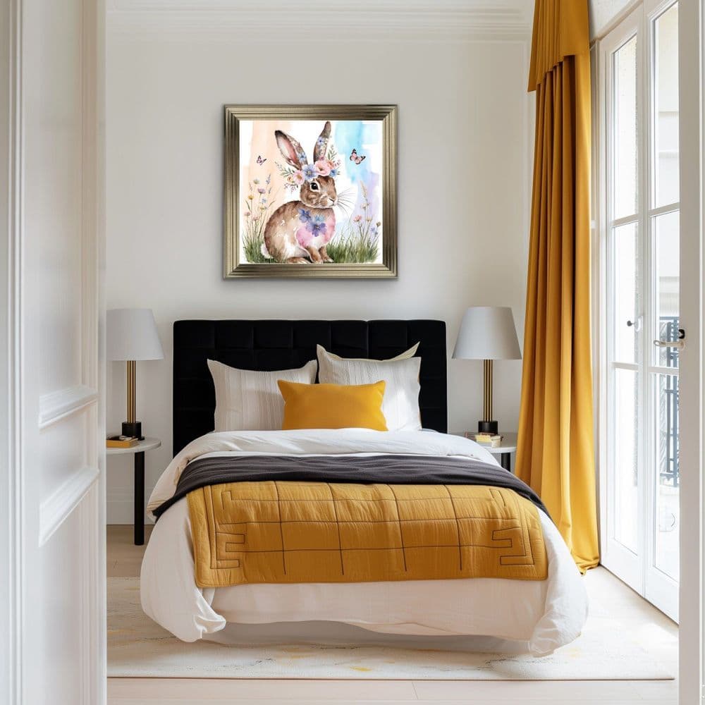 French Velvet Bramble the rabbit in Pastels - Home Luxe Interior