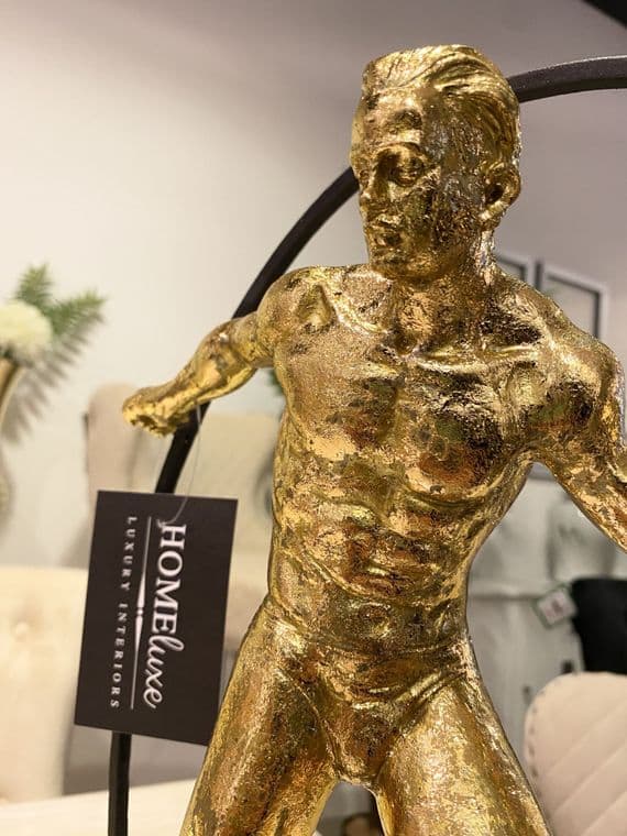 Gold 1 Man Circle Sculpture