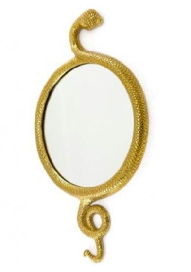 Gold Snake Round Décor Mirror