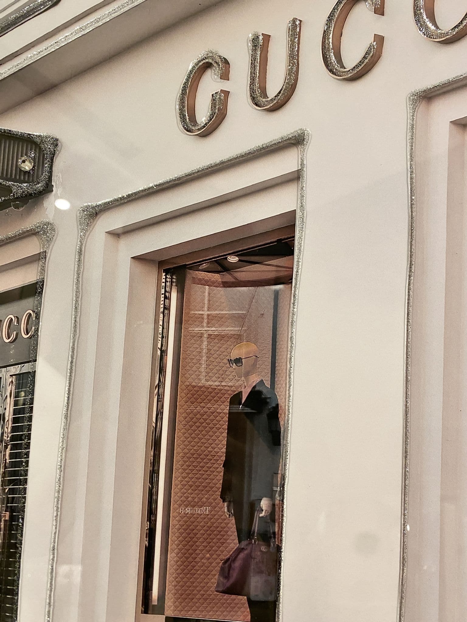 Gucci Pink Shopfront Wall Art Mirror Frame