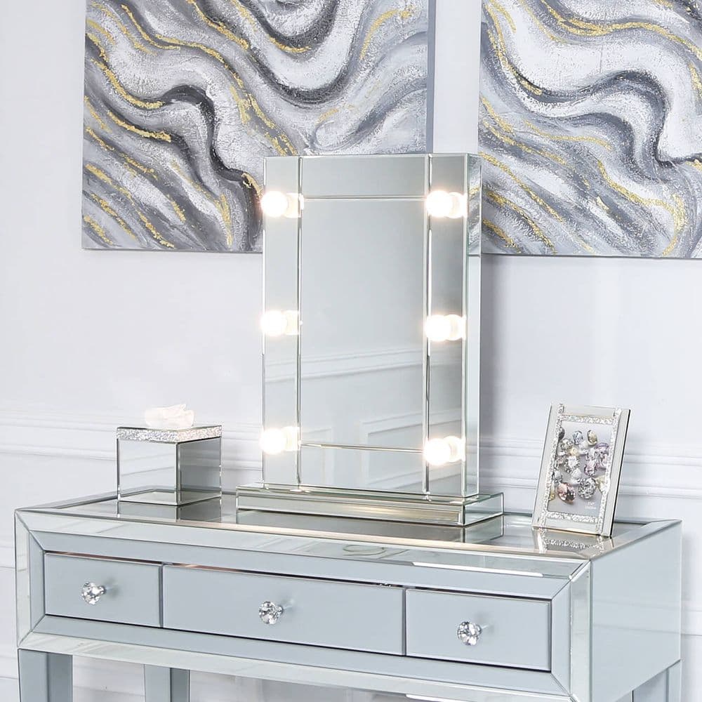 Hollywood 6 Light Vanity Mirror Clear Mirror Finish