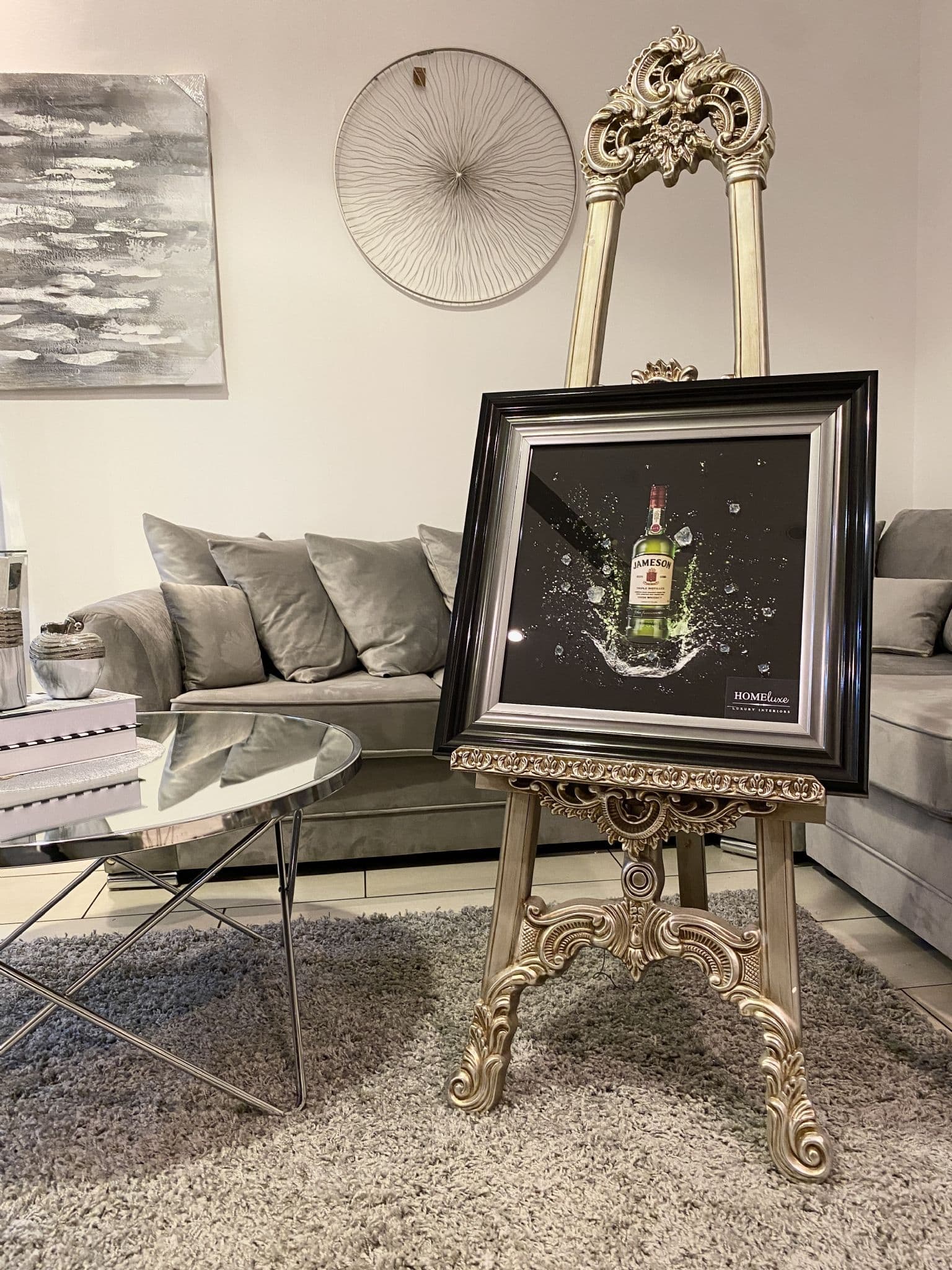 Jameson Whisky Splash Wall Art Black Step Frame