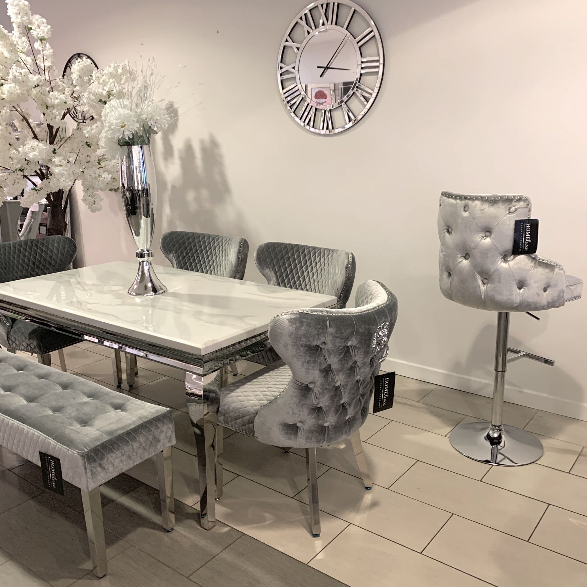 Large Roman Style Round Mirror Clock 80cm