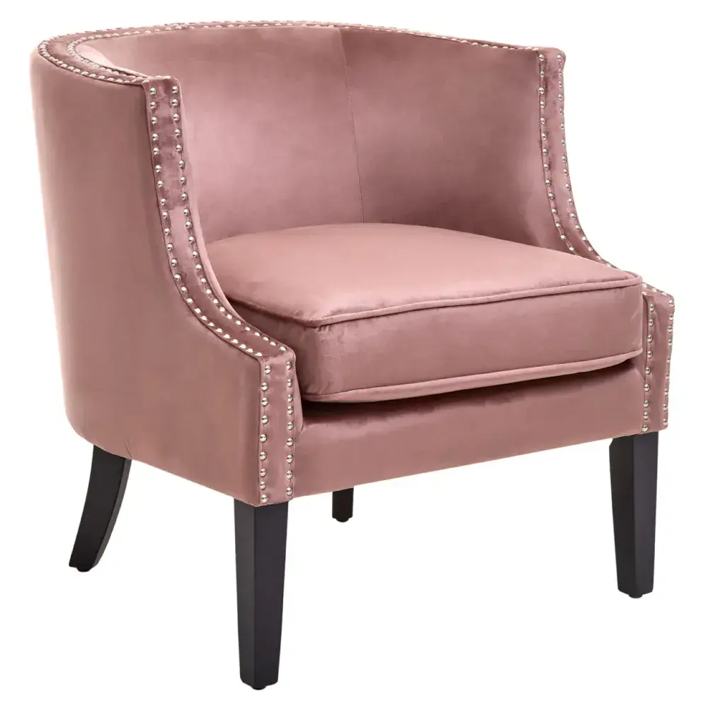 Larissa Pink Velvet Studded Chair