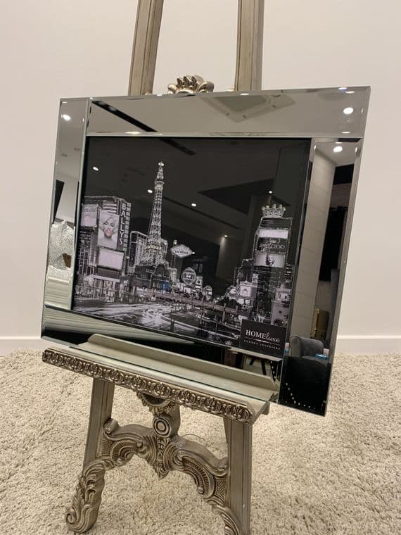 Las Vegas Strip Glitter Wall Art Mirror 90cm x 70cm