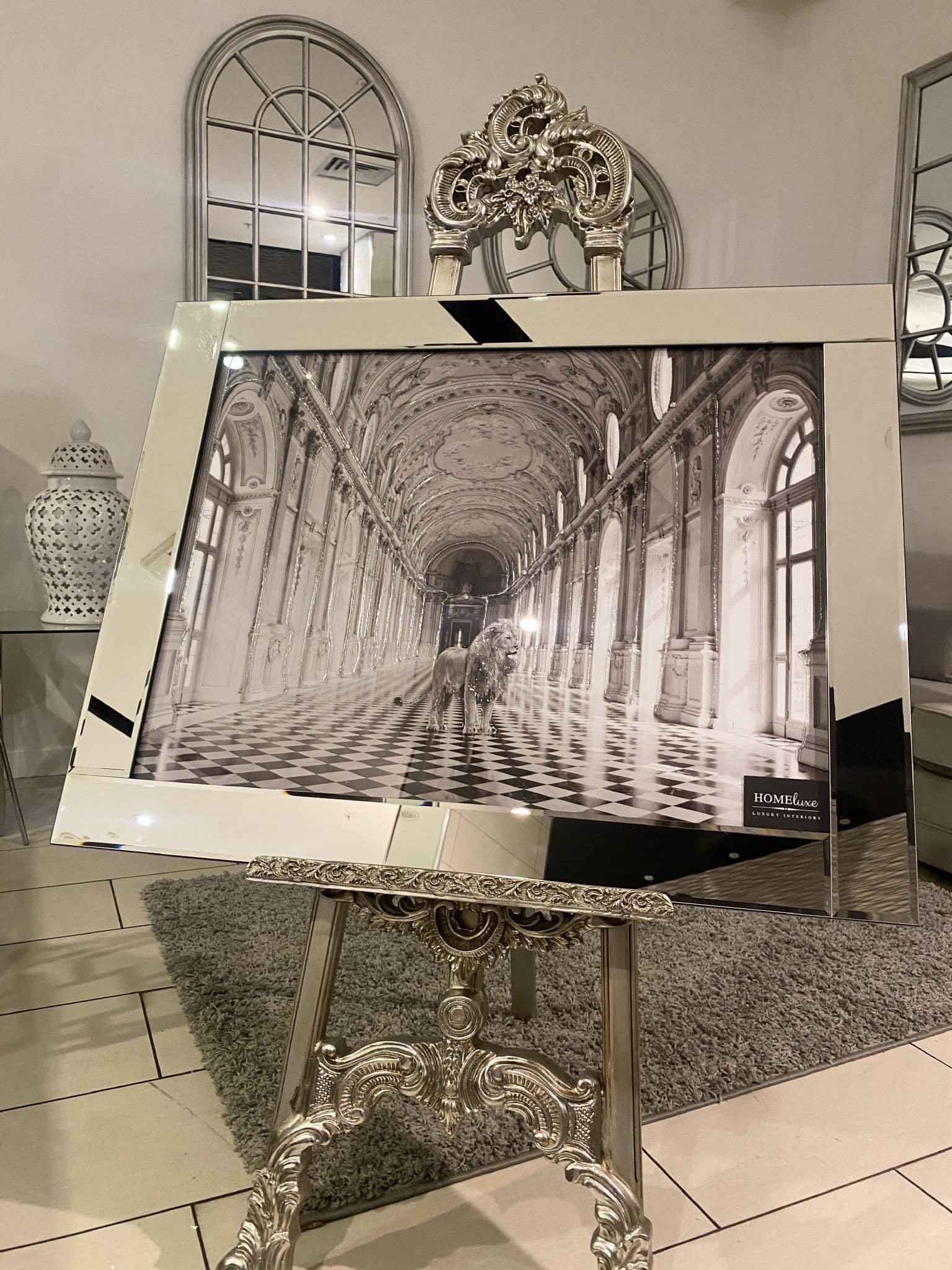 Lion Gallery Wall Art Mirror Frame