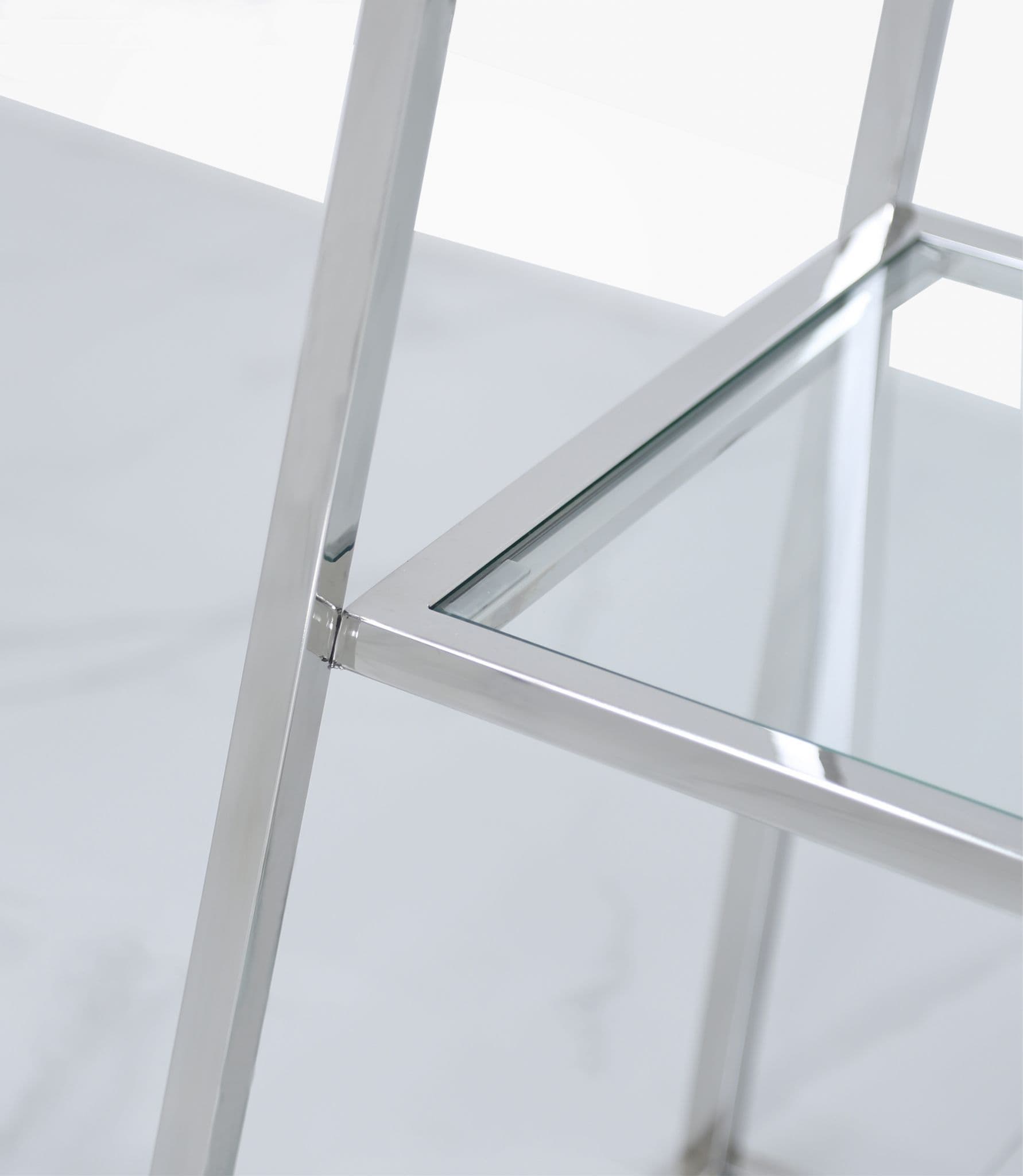 Logan Steel & Clear Glass 5 Tier Ladder Display Unit