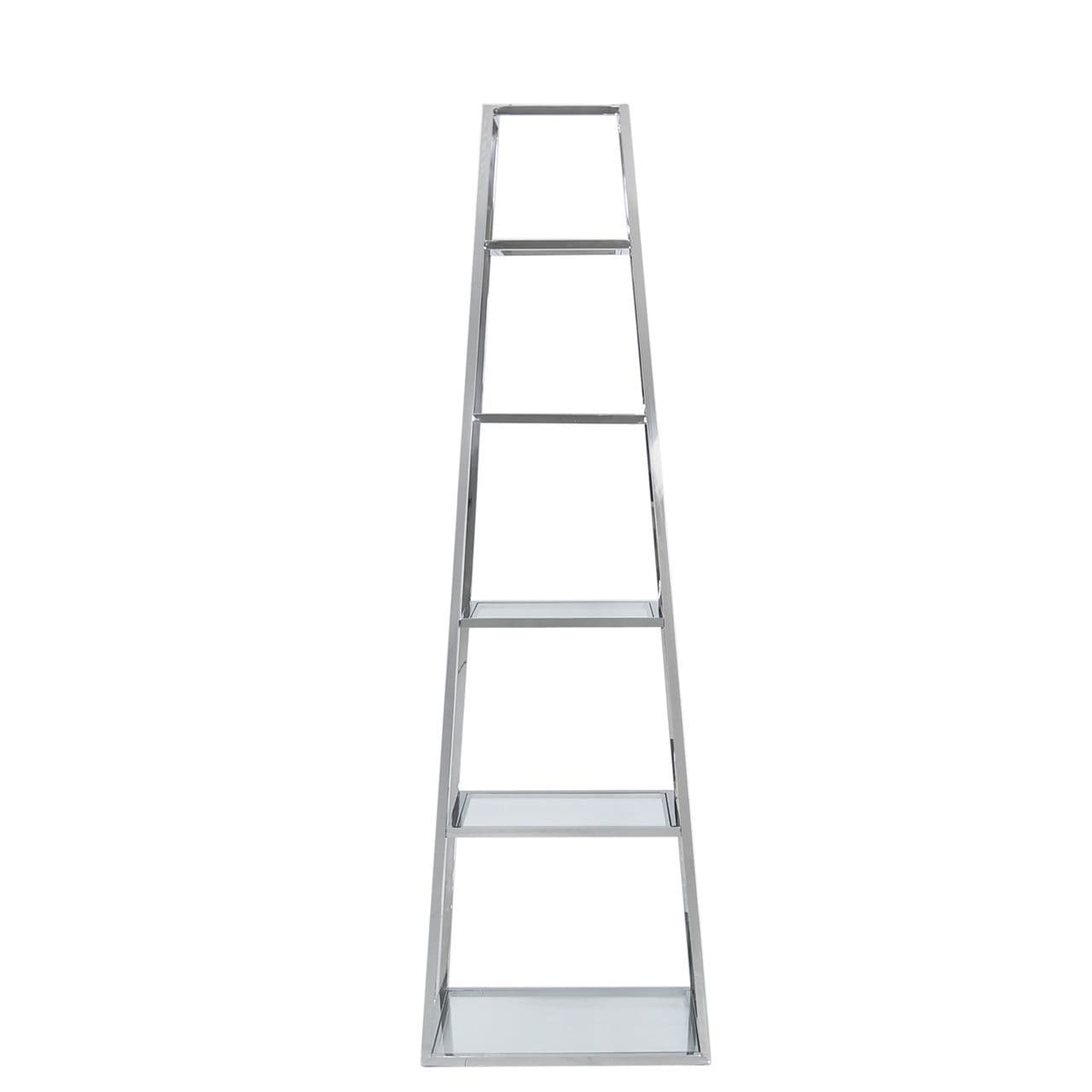 Logan Steel & Clear Glass 5 Tier Ladder Display Unit