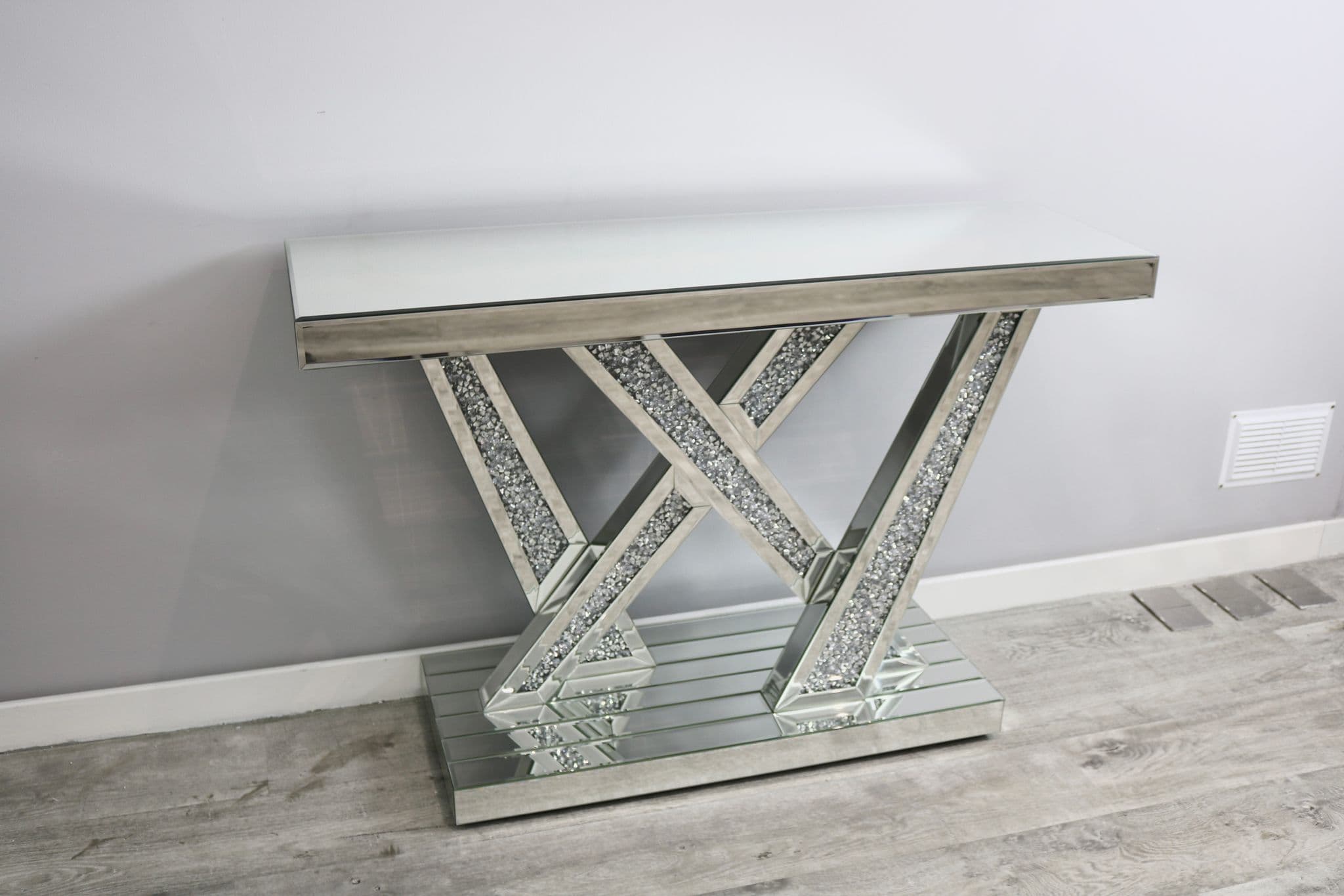 Luxe Mocka Mirror Crystal Console Table Stitch
