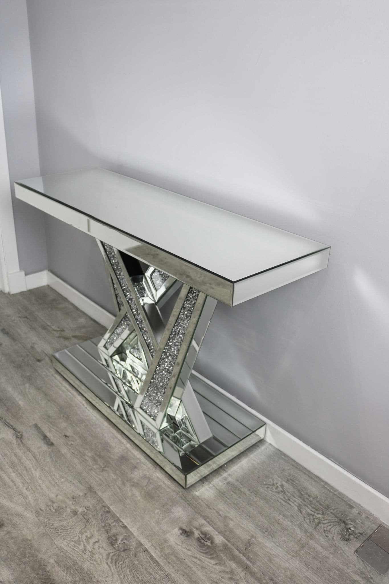 Luxe Mocka Mirror Crystal Console Table Stitch