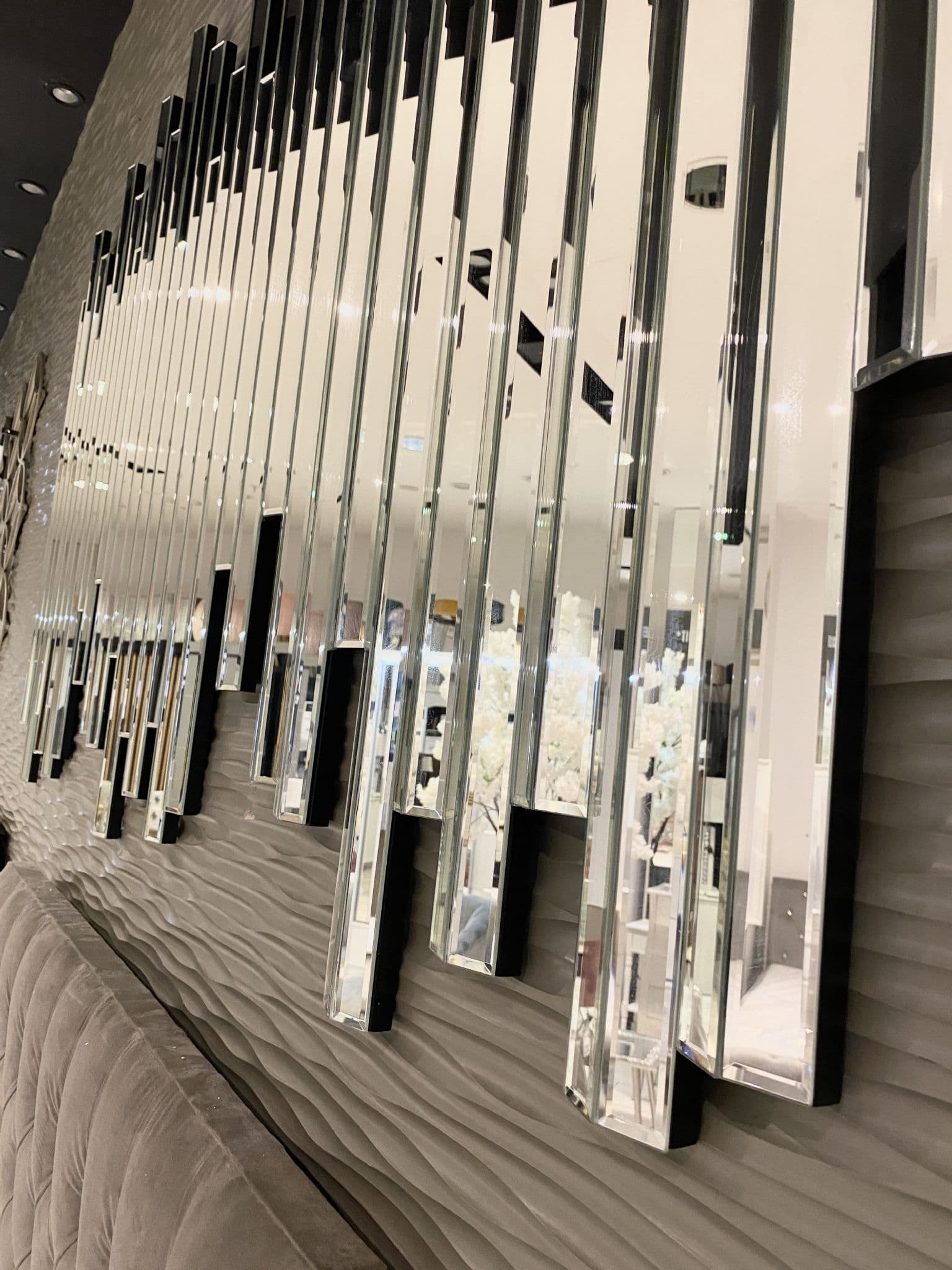 Luxe Piano Triple Panel Mirror Strips Set Of 3