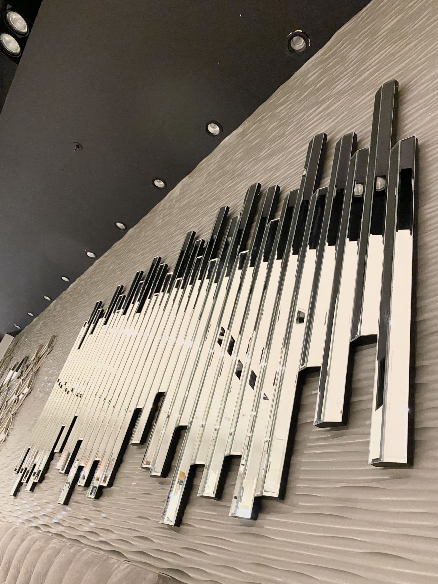 Luxe Piano Triple Panel Mirror Strips Set Of 3