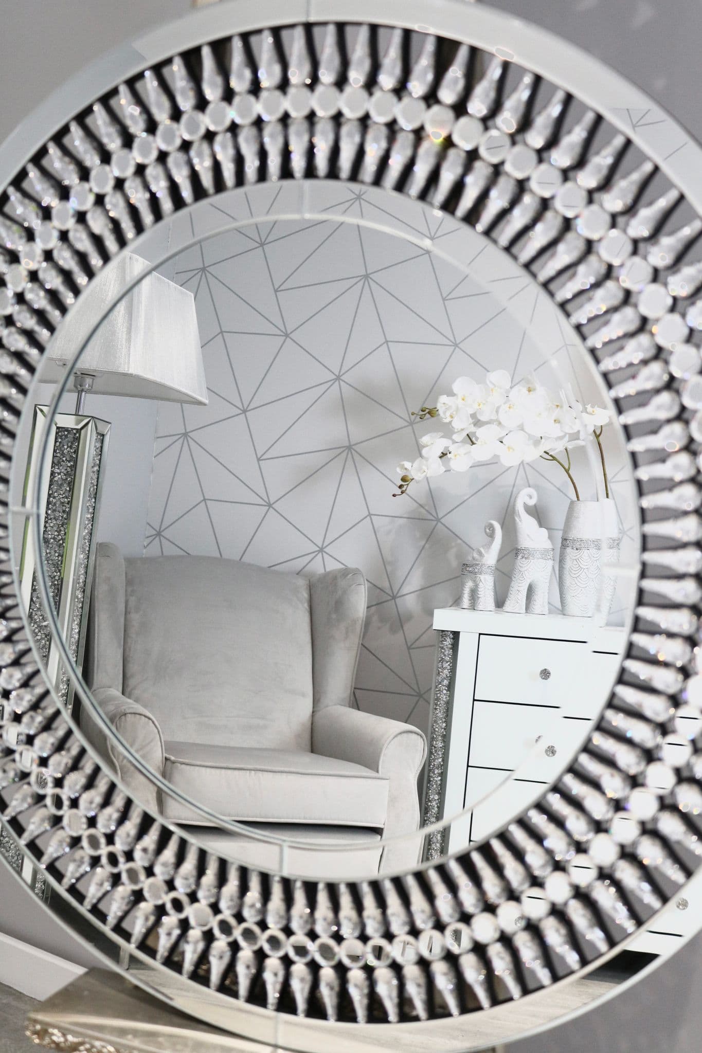 Luxe Teardrop Round Mirror 90Cm