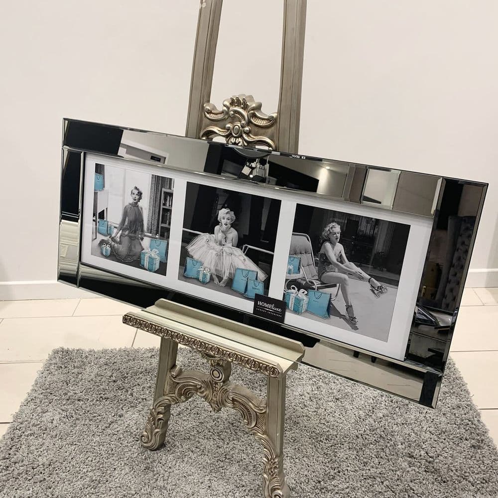 Marylin Monroe Tiffany & Co Triple Collage Mirror Frame