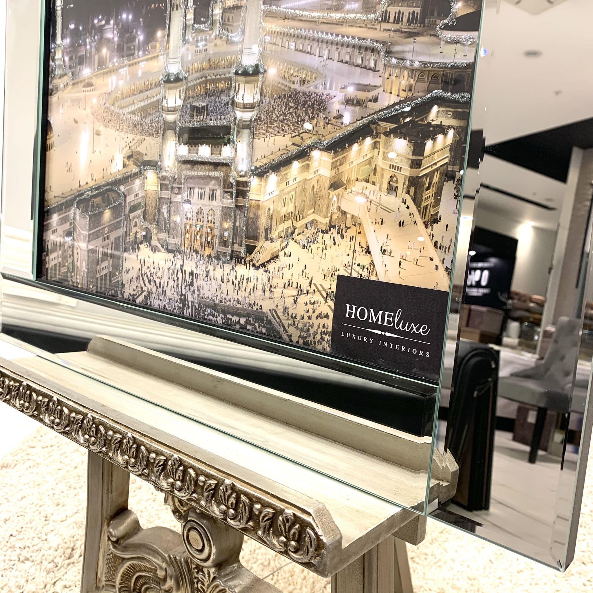 Mecca Saudi Arabia Glitter Wall Art Mirror