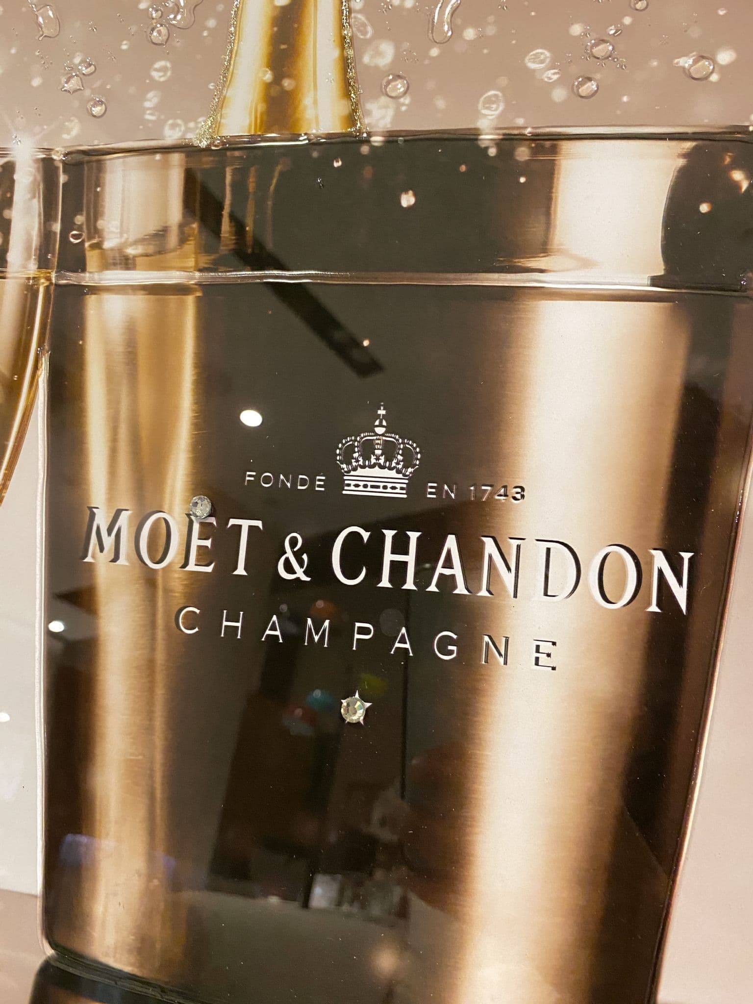 Moet Champagne Sparkle Wall Art Mirror Frame