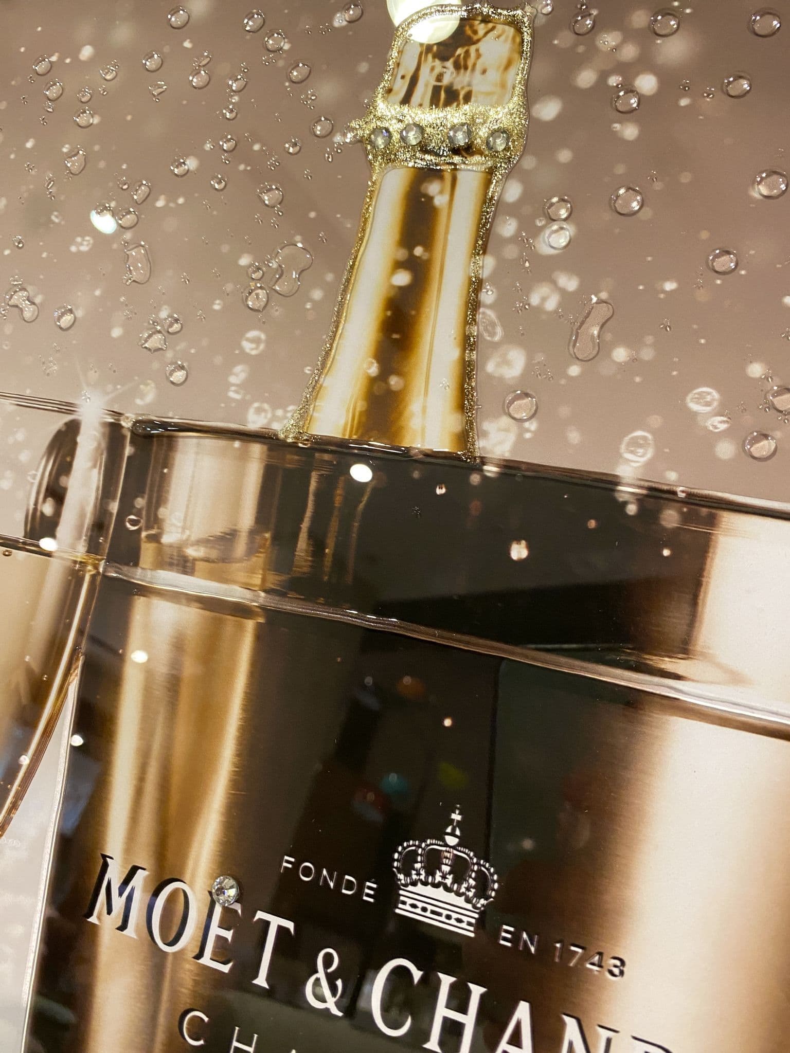 Moet Champagne Sparkle Wall Art Mirror Frame