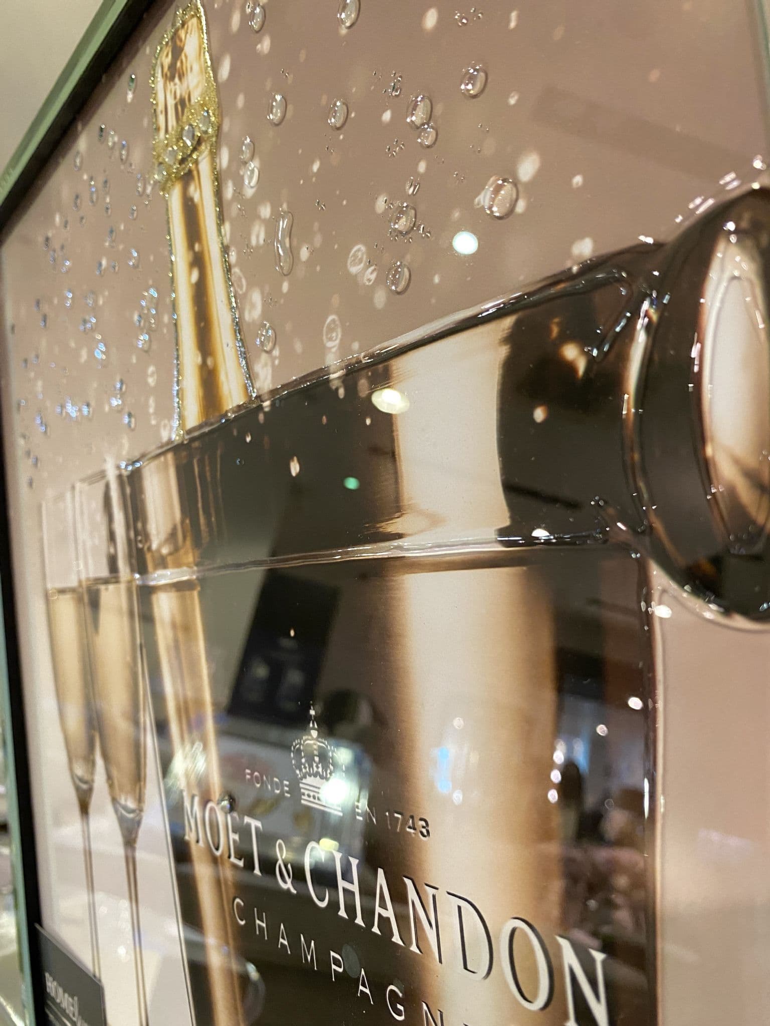 Moet Champagne Sparkle Wall Art Mirror Frame