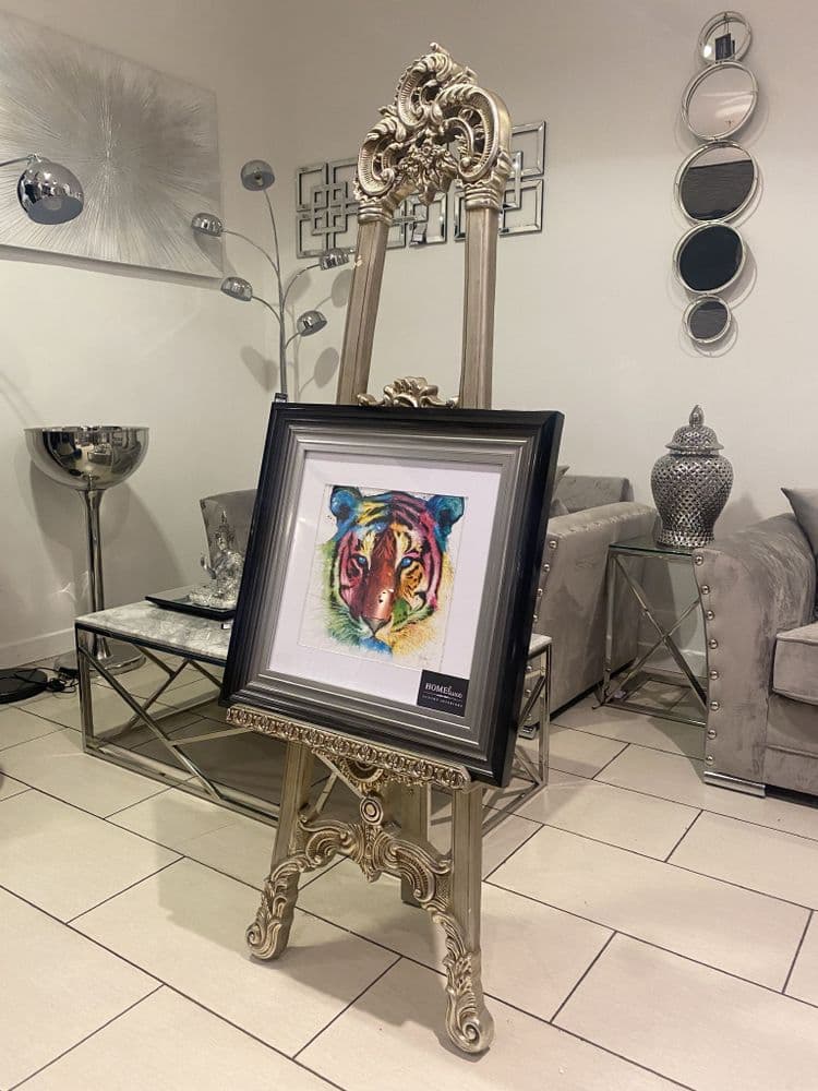 Multicolor Tiger Stripe Wall Art Black Step Frame