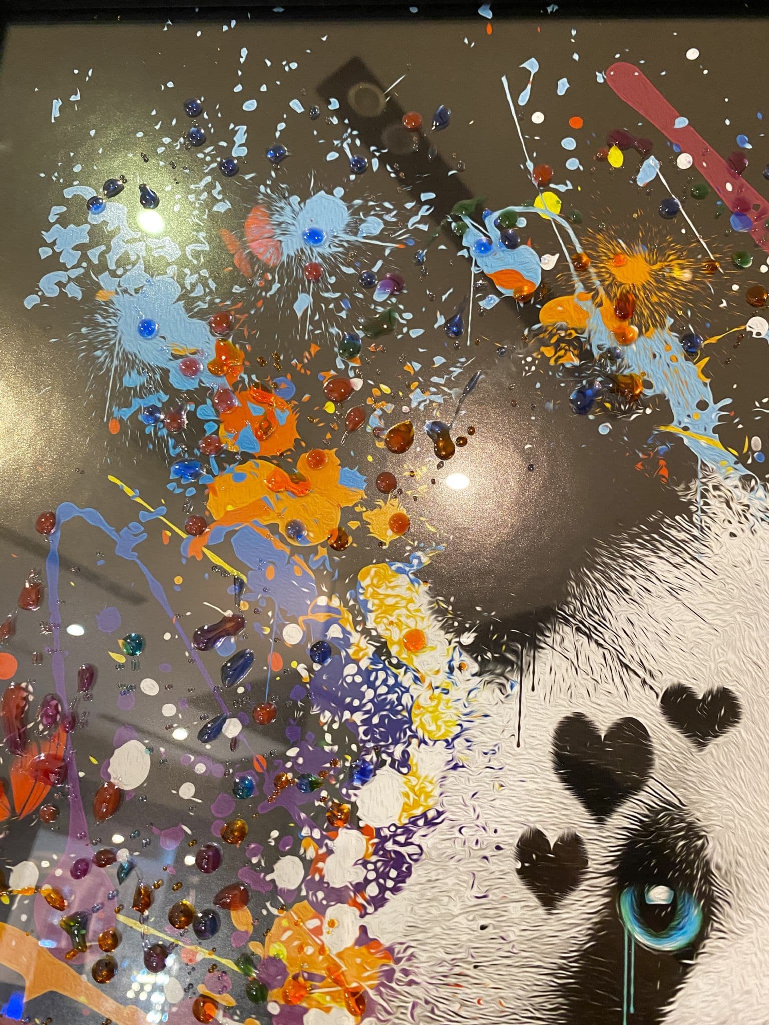 Paintsplash Panda Wall Art Mirror Frame 85Cm X 85Cm