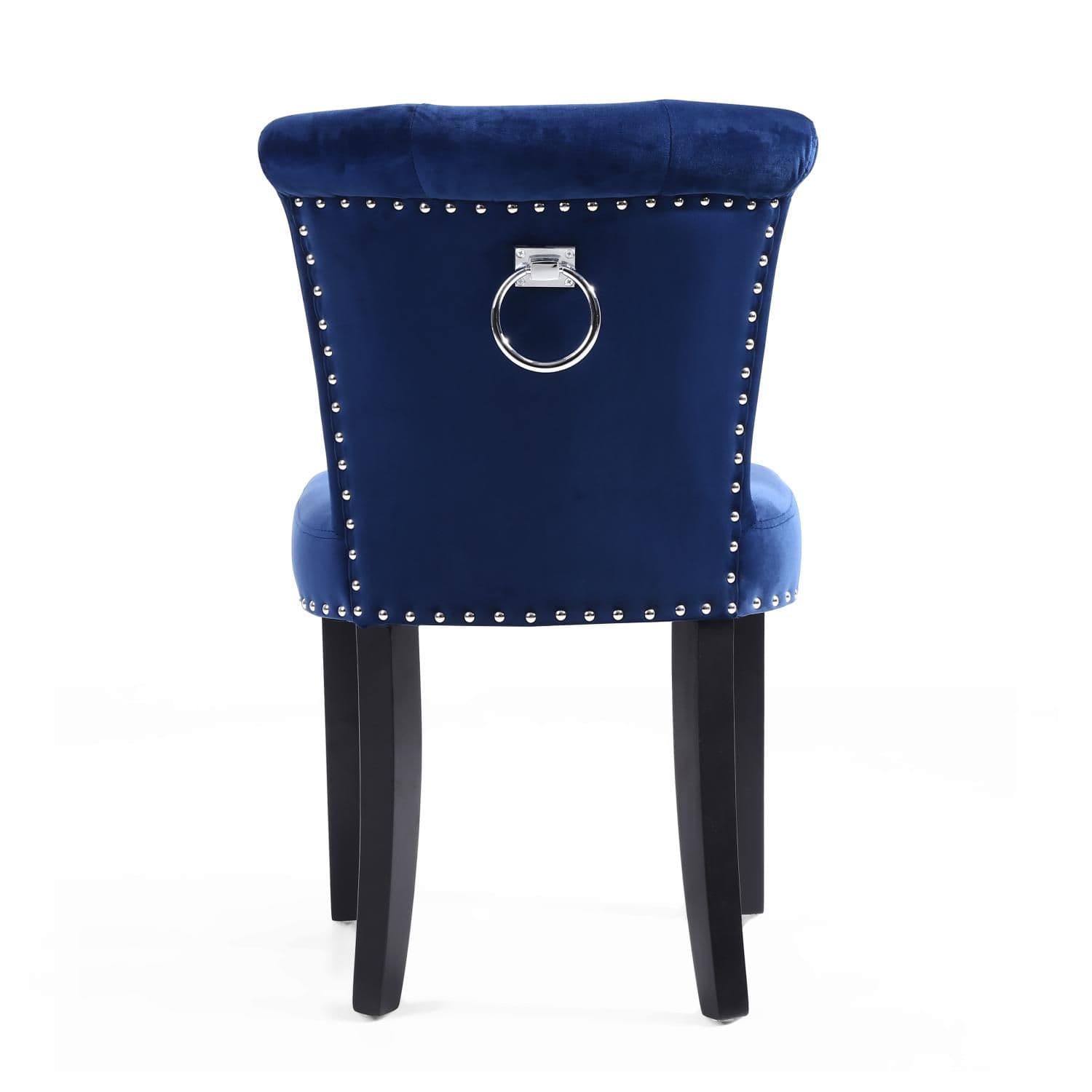 Pair Of Buckingham Brushed Velvet Blue Accent Chairs